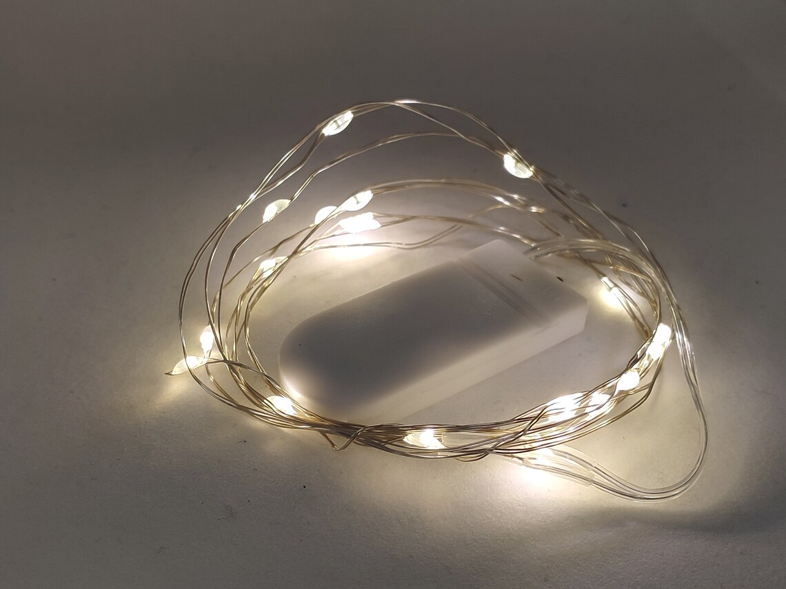 6.5 FT 20 LED String Fairy Lights Copper Wire Battery Powered - Etsy