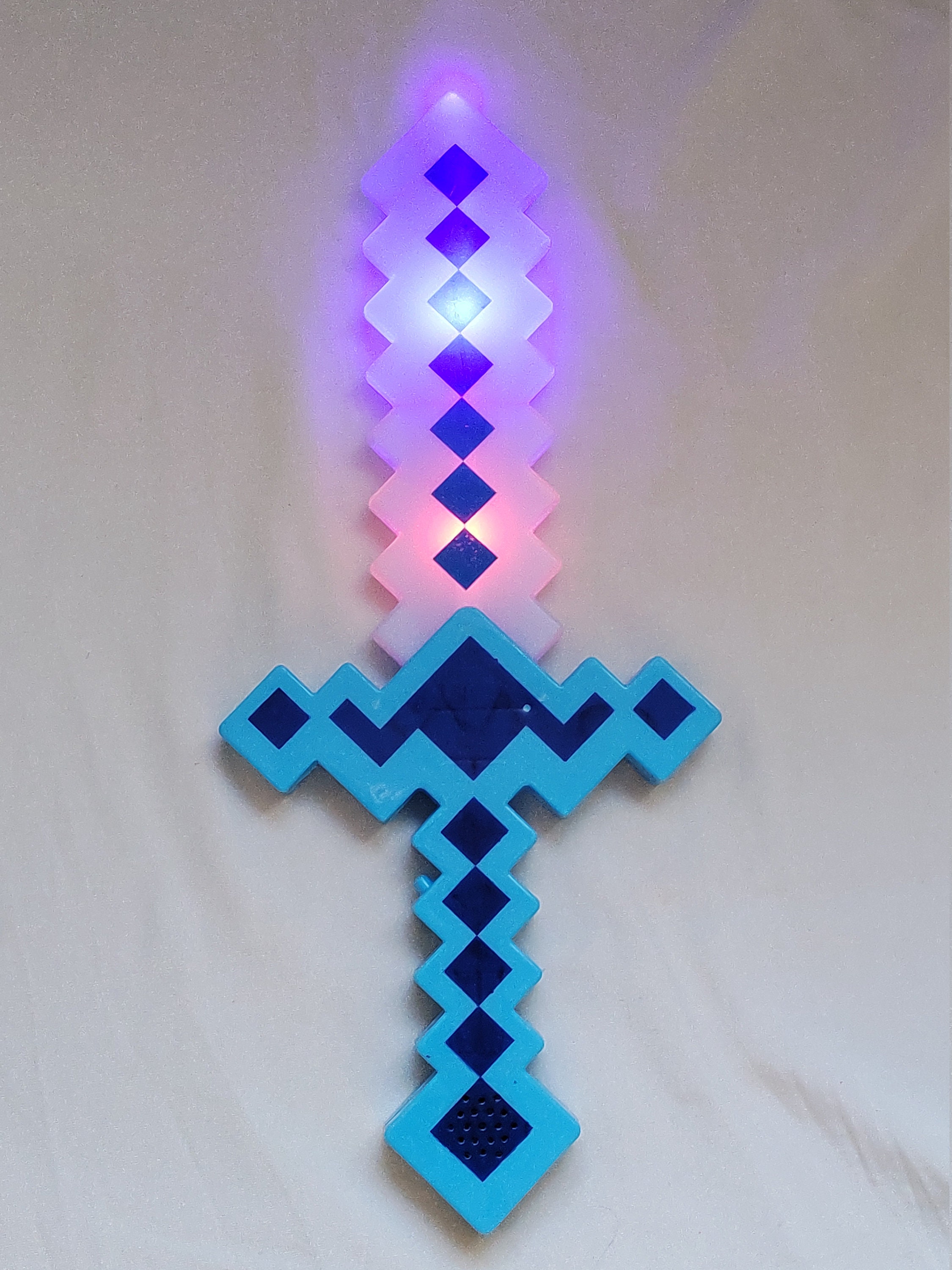 Light up 8-bit Pixel Diamond Sword LED Flashing | Etsy