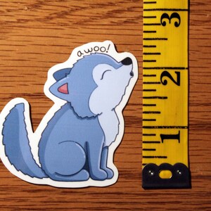 Cute and Cuddly Wolf Pup Giving a Little awoo Sticker - Etsy