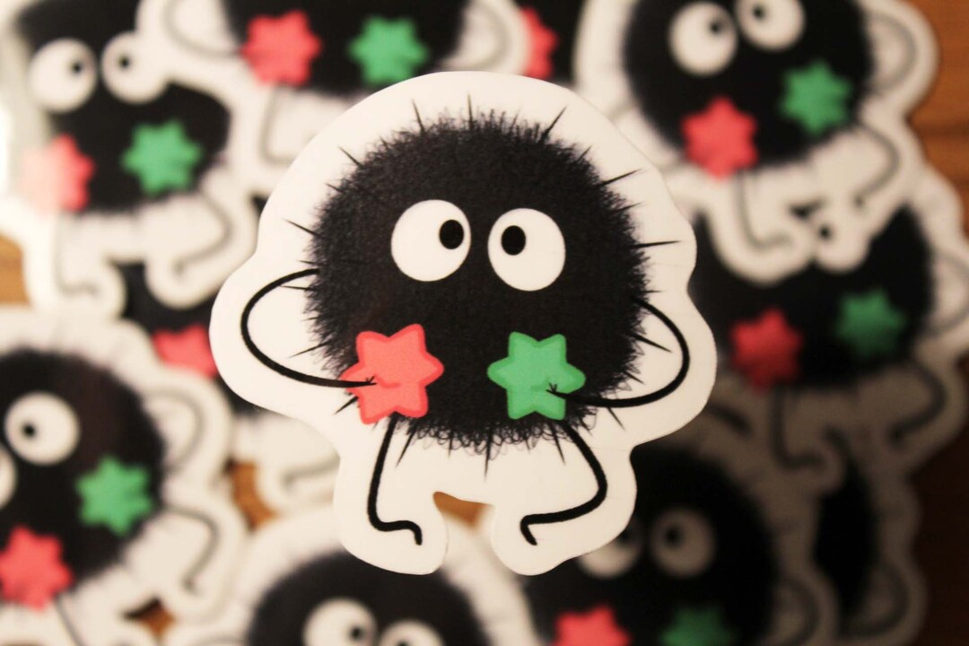 Cute Soot Sprite Anime Sticker, Colorful, Fun, for Laptops, Notebooks ...