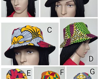 African Print Bucket Hats - Etsy