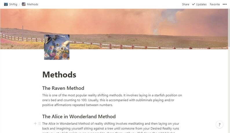 Shifting Realities Notion Template | Etsy