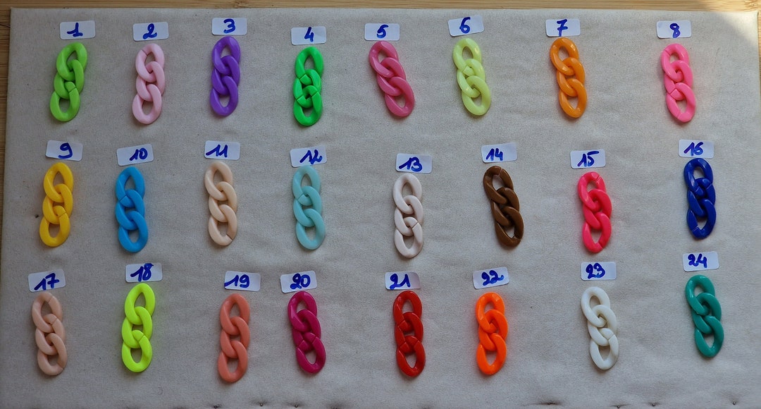 Plastic Link Chain/colored Acrylic Chain Links/flat Twist Plastic Chain ...