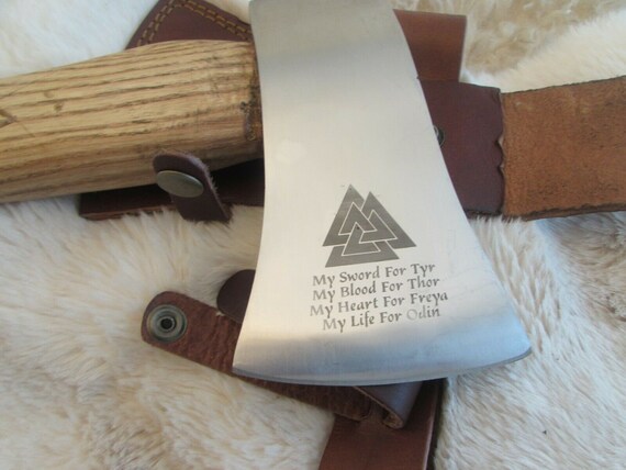 Oath to the Gods Viking Axe. Rune Handle NV11 ON SALE | Etsy
