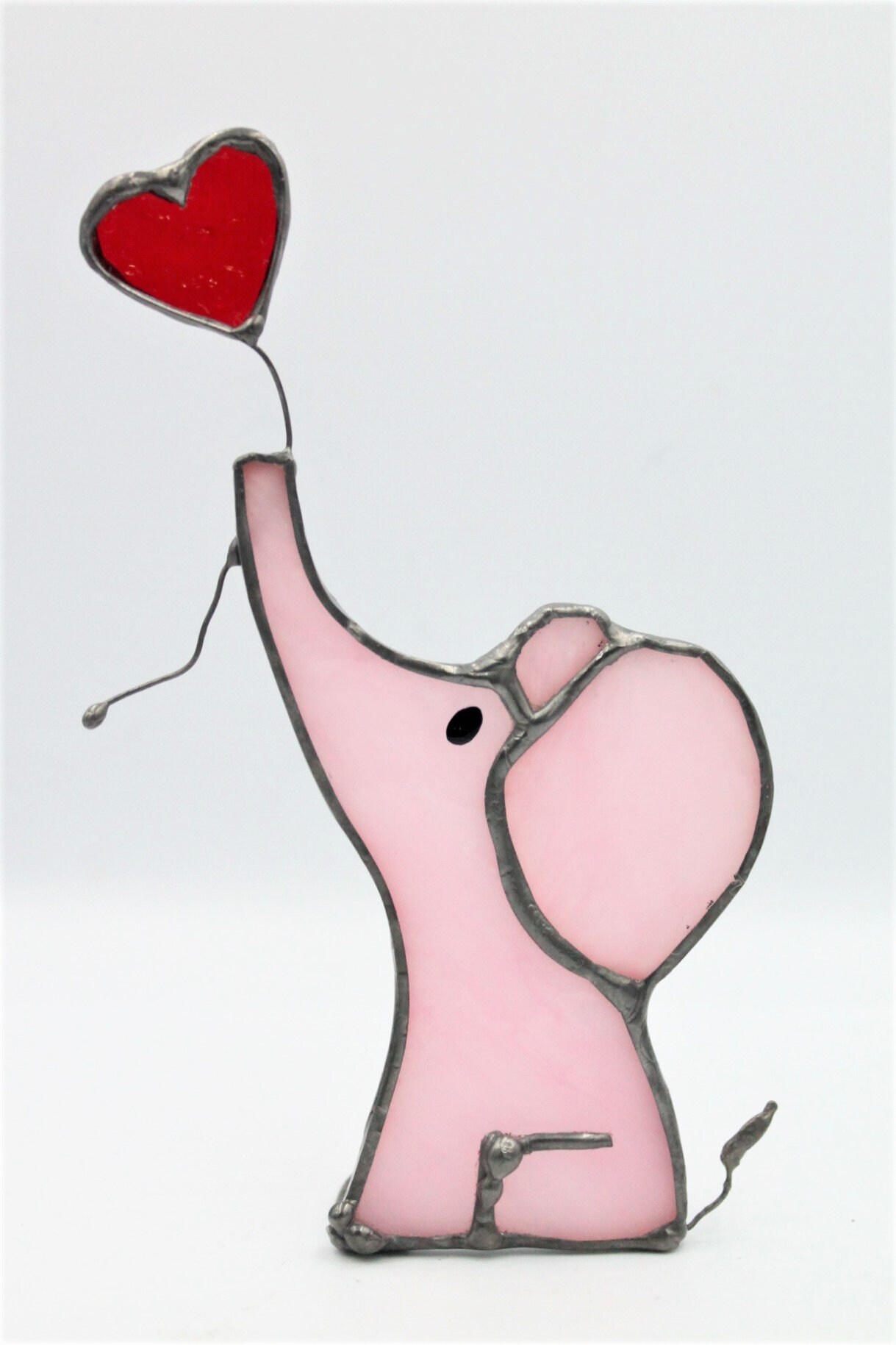Pink Elephant With Balloon Figurine Valentine's Day - Etsy
