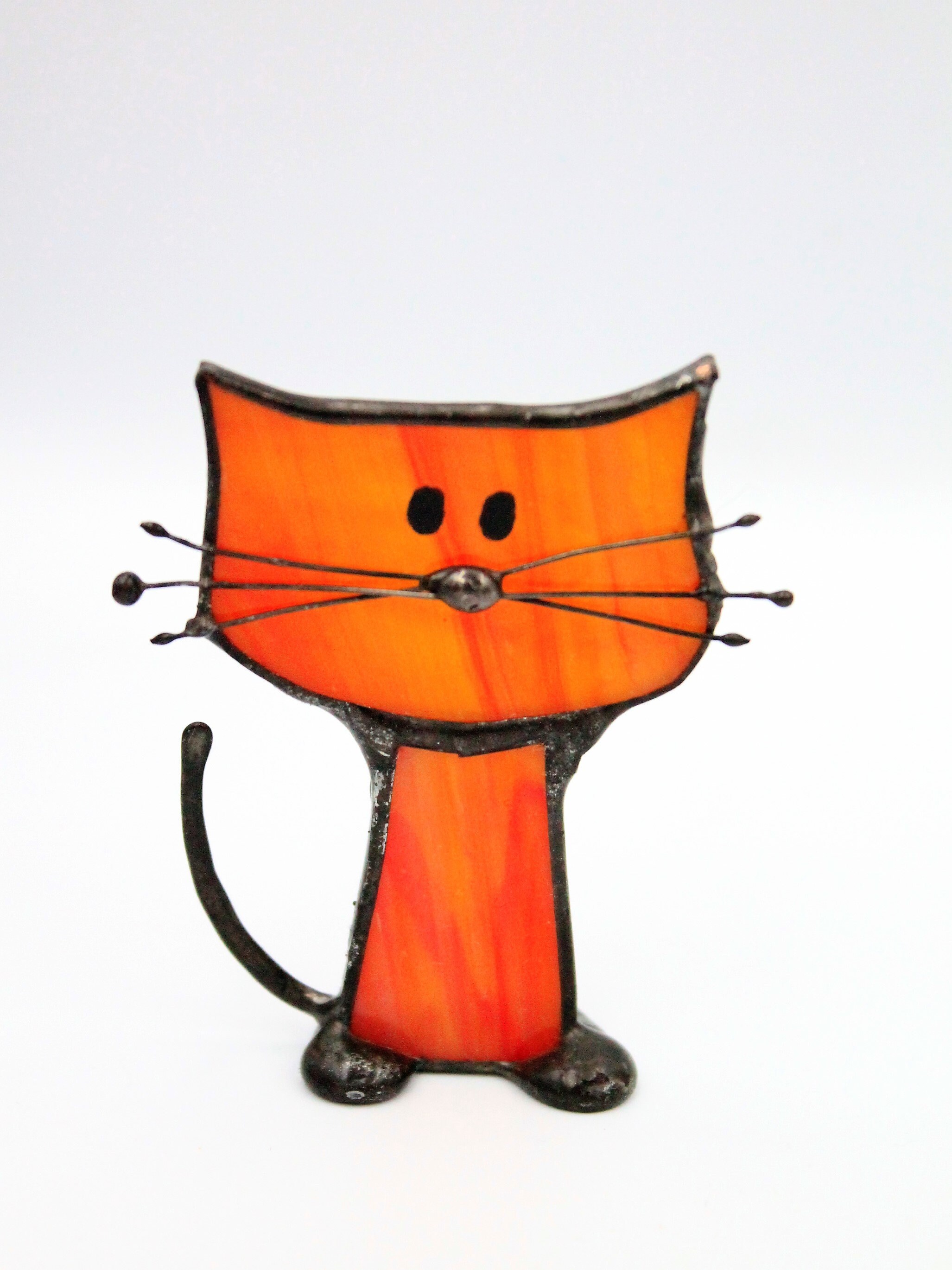 Charming Cat Stained Glass Figurine, Ideal Home Decor & Gift for Cat ...