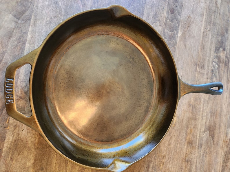 12-inch Smooth Cast Iron Skillet Seasoned - Etsy