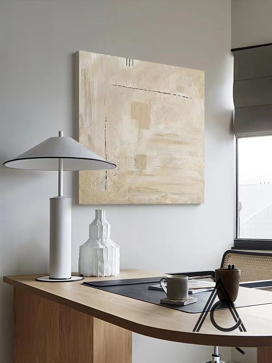 Large Beige Painting Abstract Beige Painting Beige Minimalist - Etsy