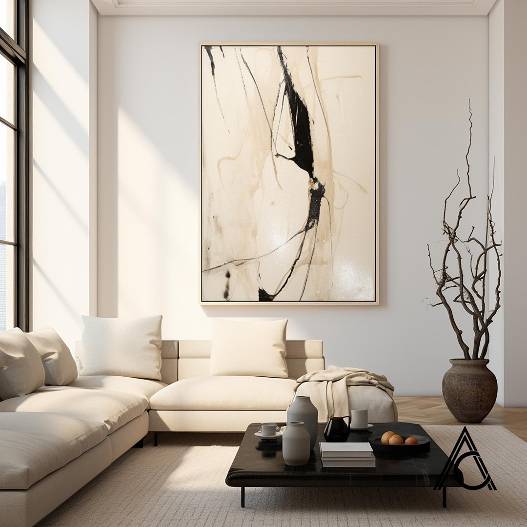 Medieval Beige Oil Painting Beige Wabi-sabi Painting Light Beige ...