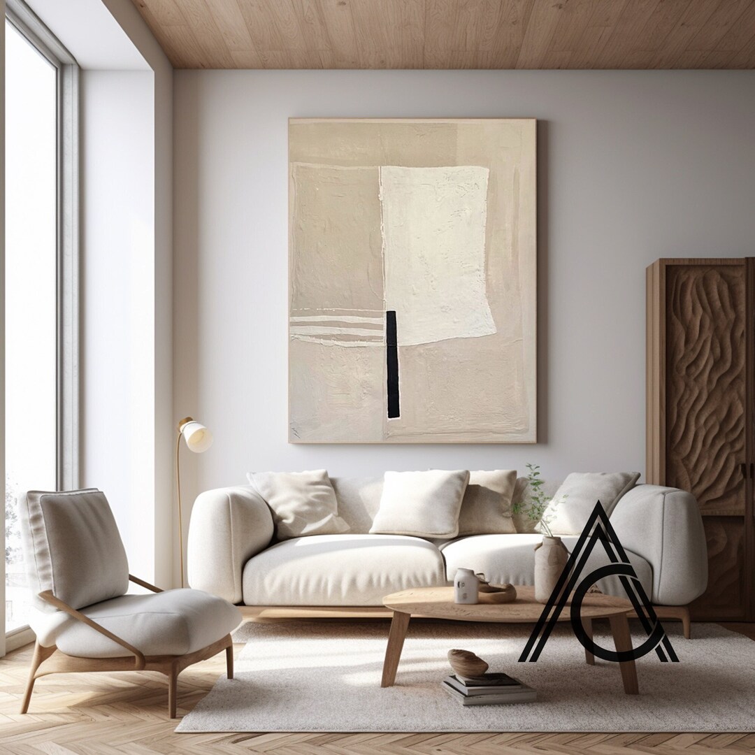 Beige Abstract Painting Beige Wabi Sabi Wall Art Beige Minimalist ...