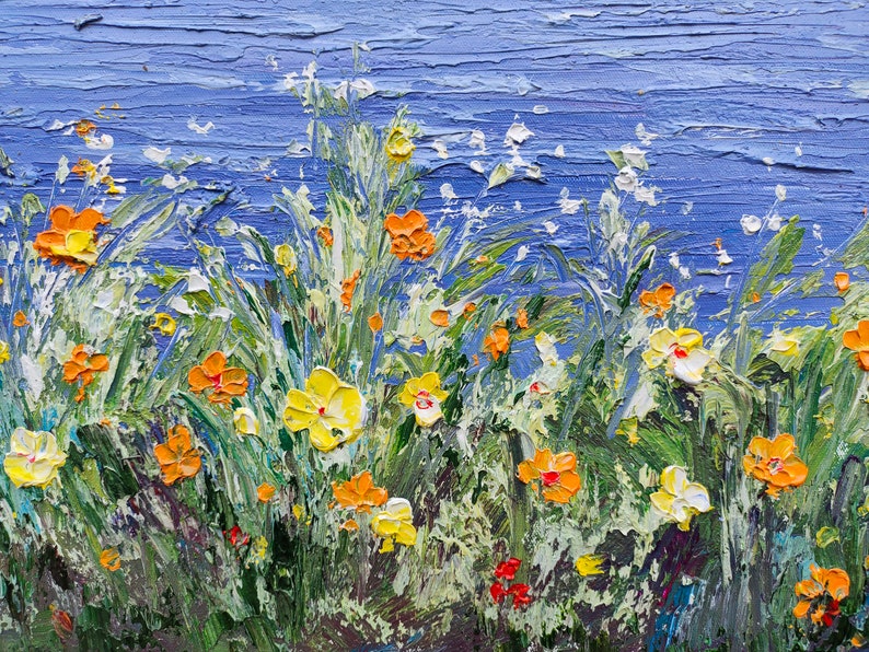 Large Original Flowers Painting on Canvas Flower Wall Art - Etsy