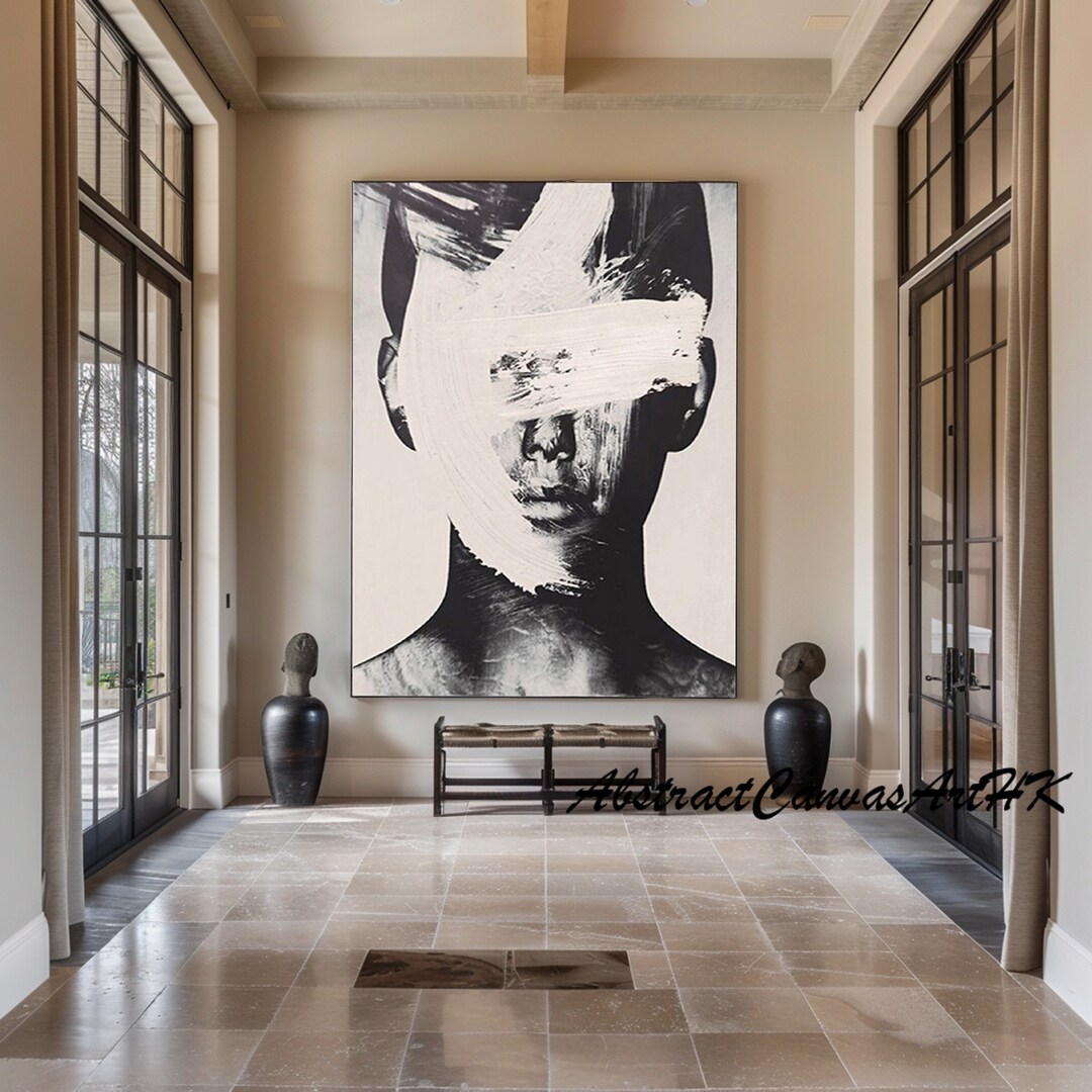 Black Man Art Mens Wall Art Man Face Canvas Art Faceless Portrait ...