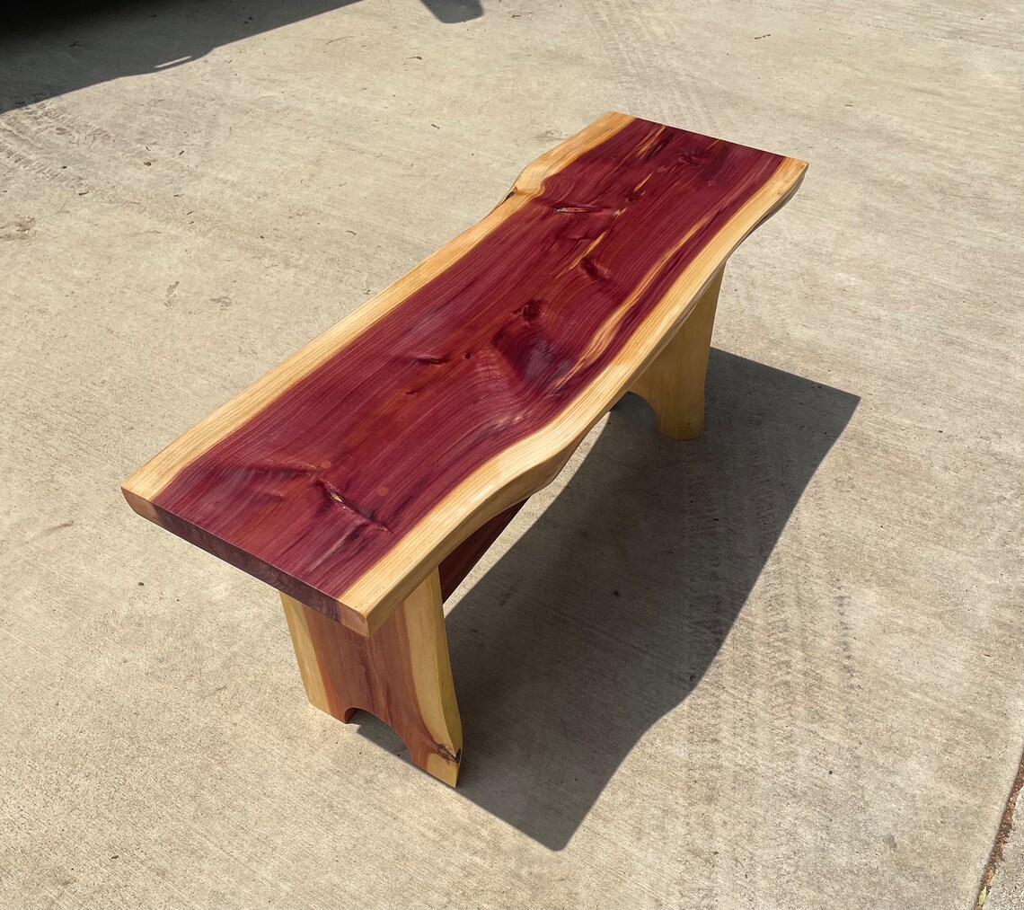 Red Cedar Live Edge Sitting Bench - Etsy