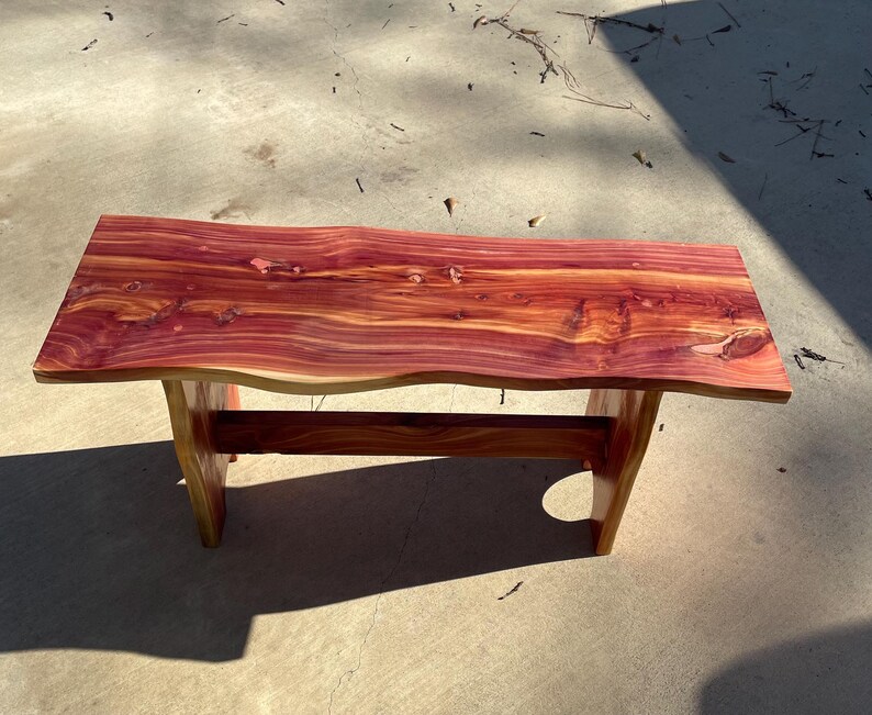 Red Cedar Live Edge Sitting Bench - Etsy