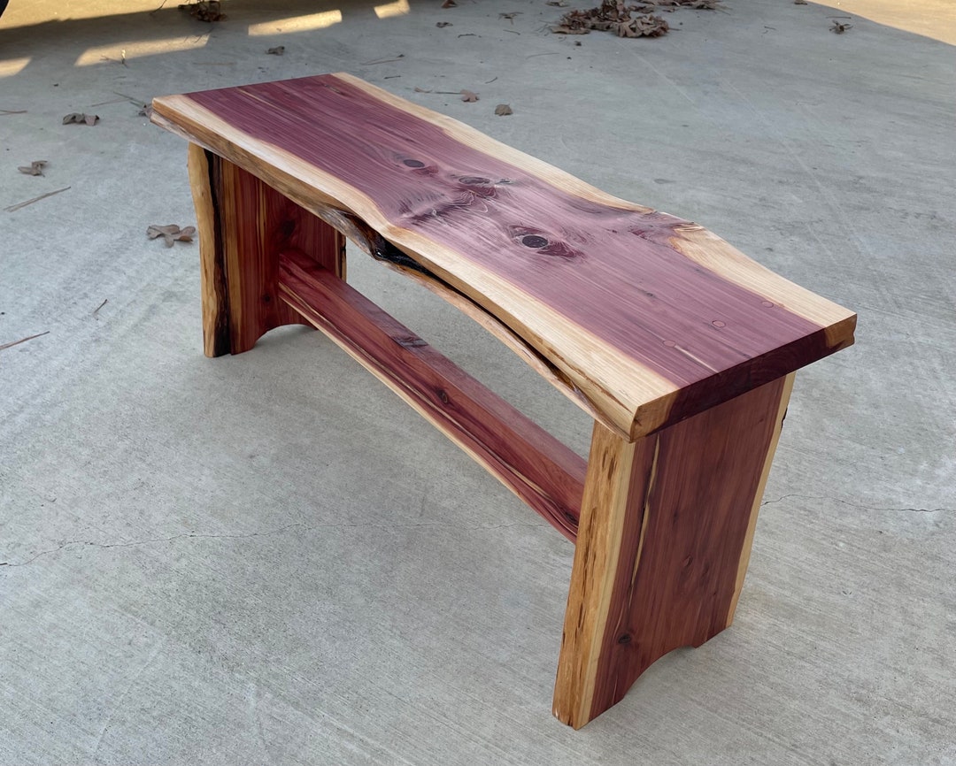 Red Cedar Live Edge Sitting Bench - Etsy
