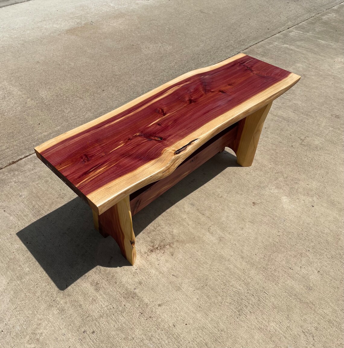 Red Cedar Live Edge Sitting Bench - Etsy