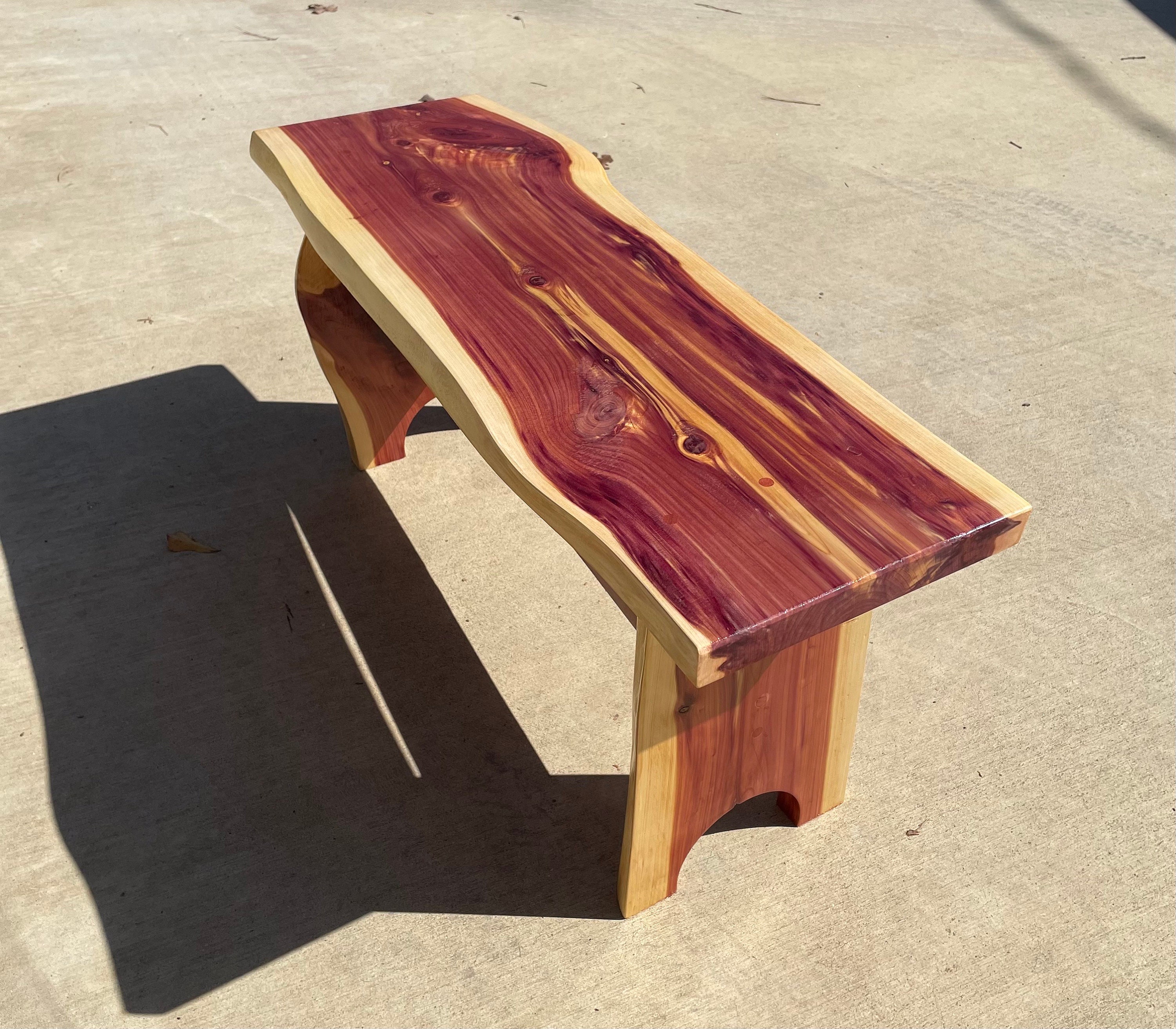 Red Cedar Live Edge Sitting Bench - Etsy