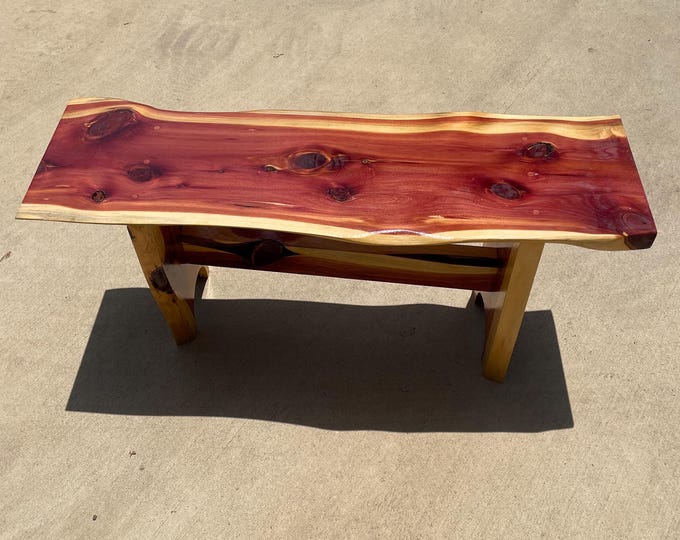 Red Cedar Live Edge Sitting Bench - Etsy