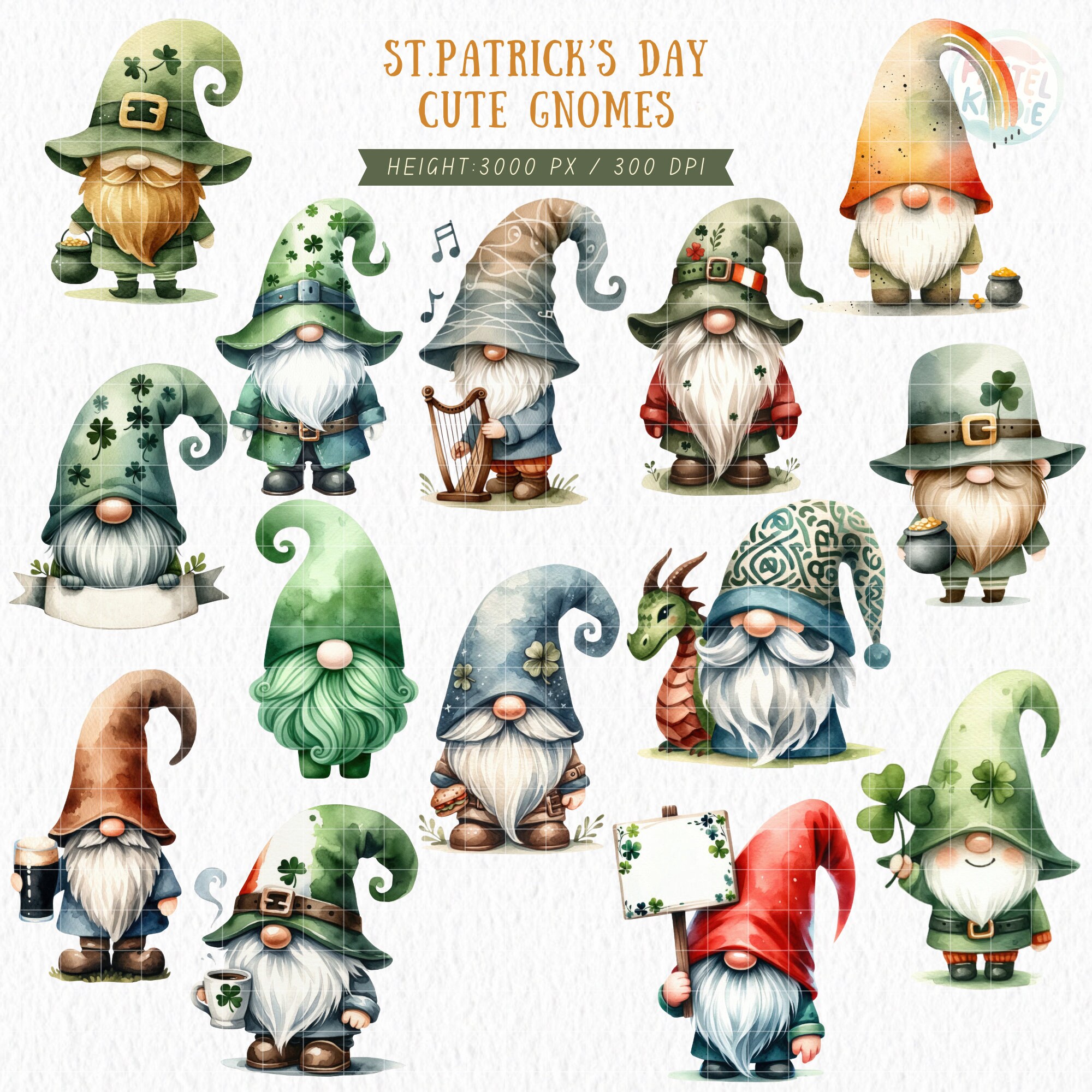 St Patricks Day Gnomes Png, Cute Gnomes Clipart, Happy Patrick Day ...