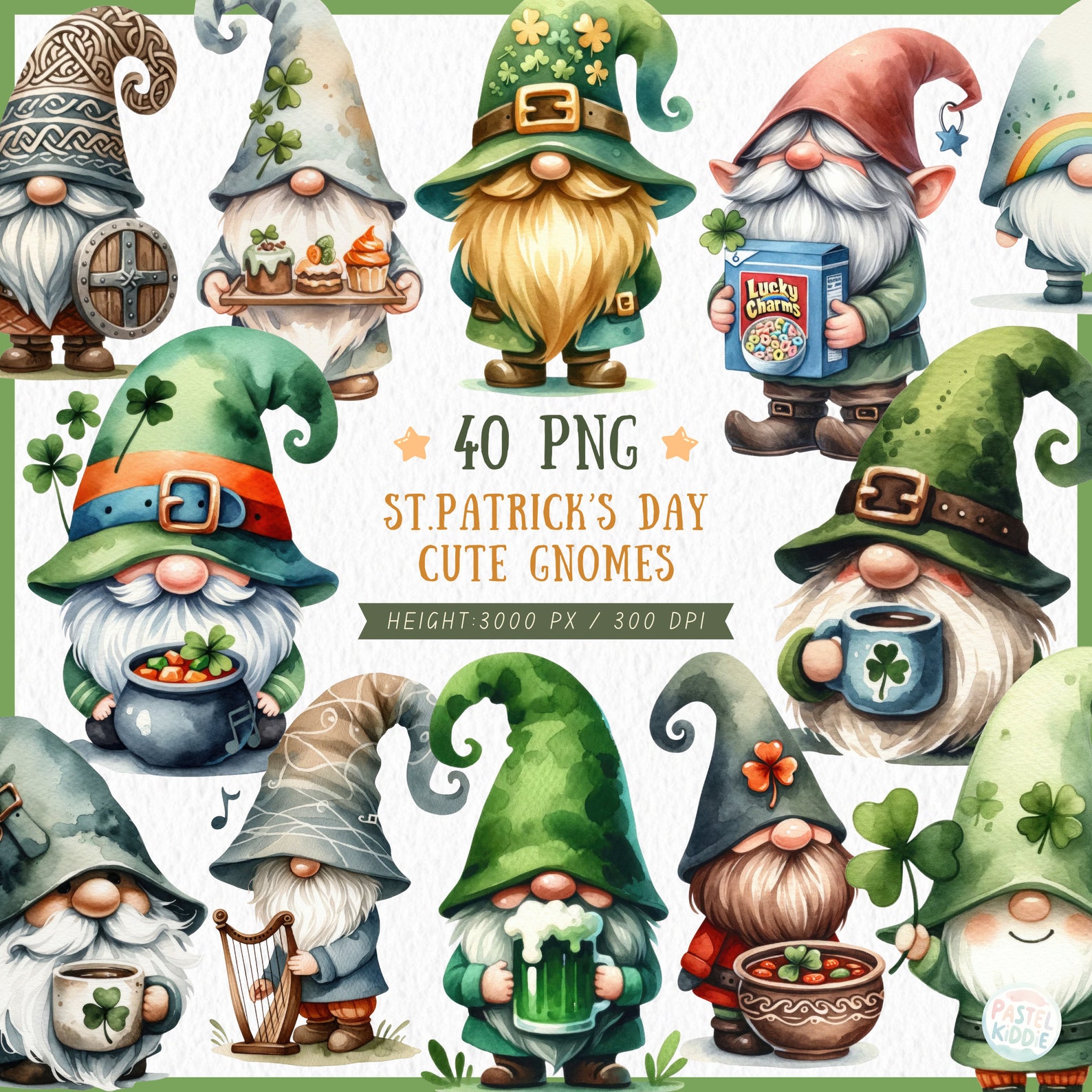 St Patricks Day Gnomes Png, Cute Gnomes Clipart, Happy Patrick Day ...