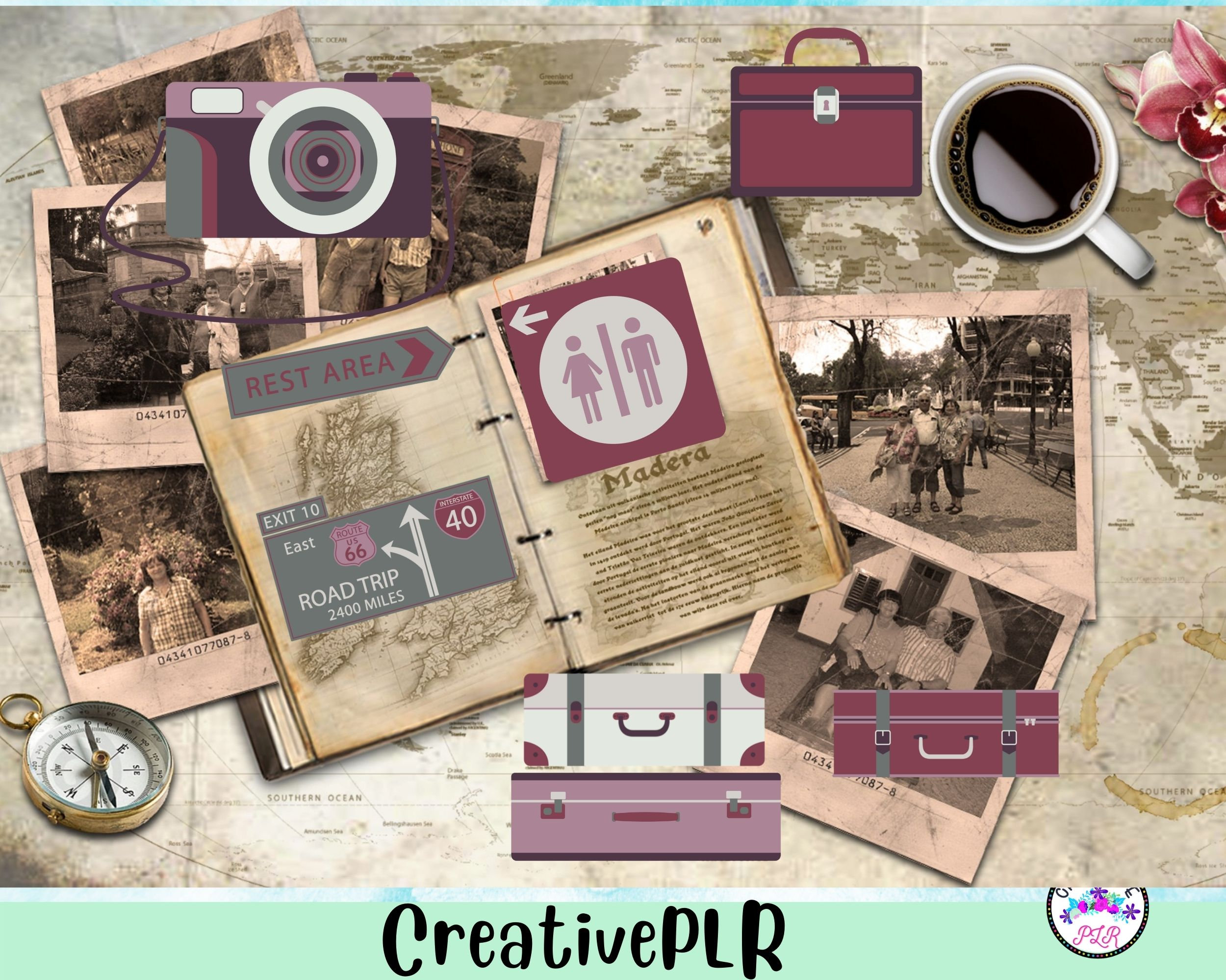 Road Trip Clip Art Set | Travel Stickers Set | Travel Scrapbook ...