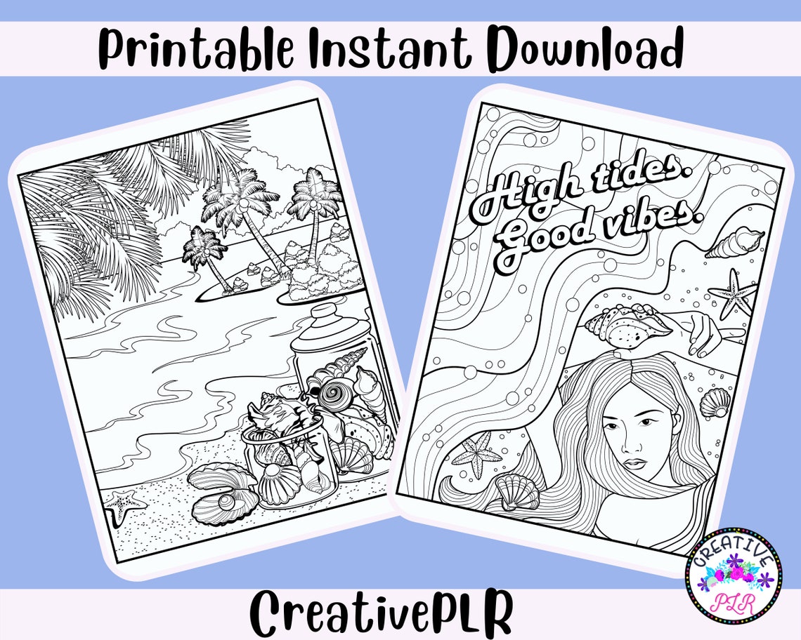 Seashells Coloring Pages | 10 Printable Coloring Pages | Instant ...