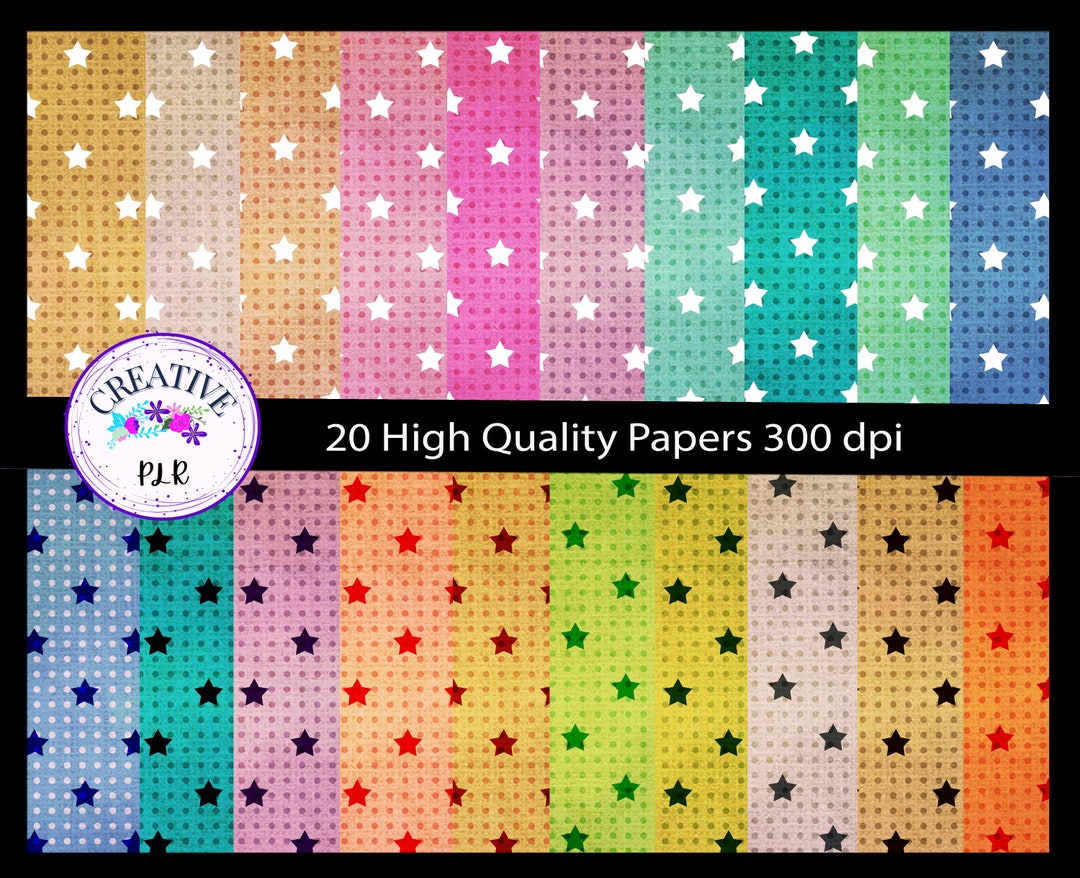 Rainbow Stars Digital Paper Pack |20 High Quality Backgrounds ...
