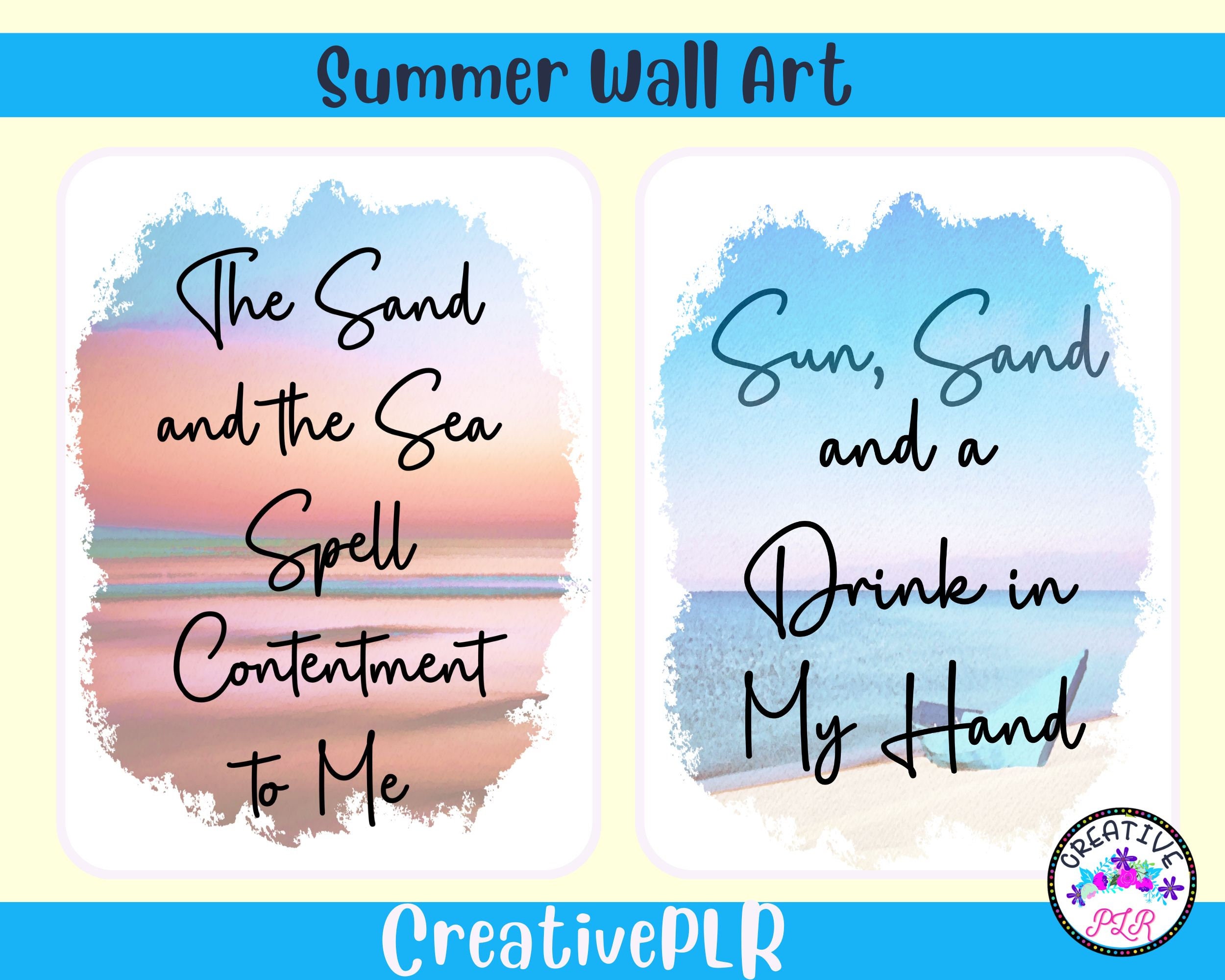 Summer Wall Art Bundle | Printable Wall Art | Decorative Wall Art ...