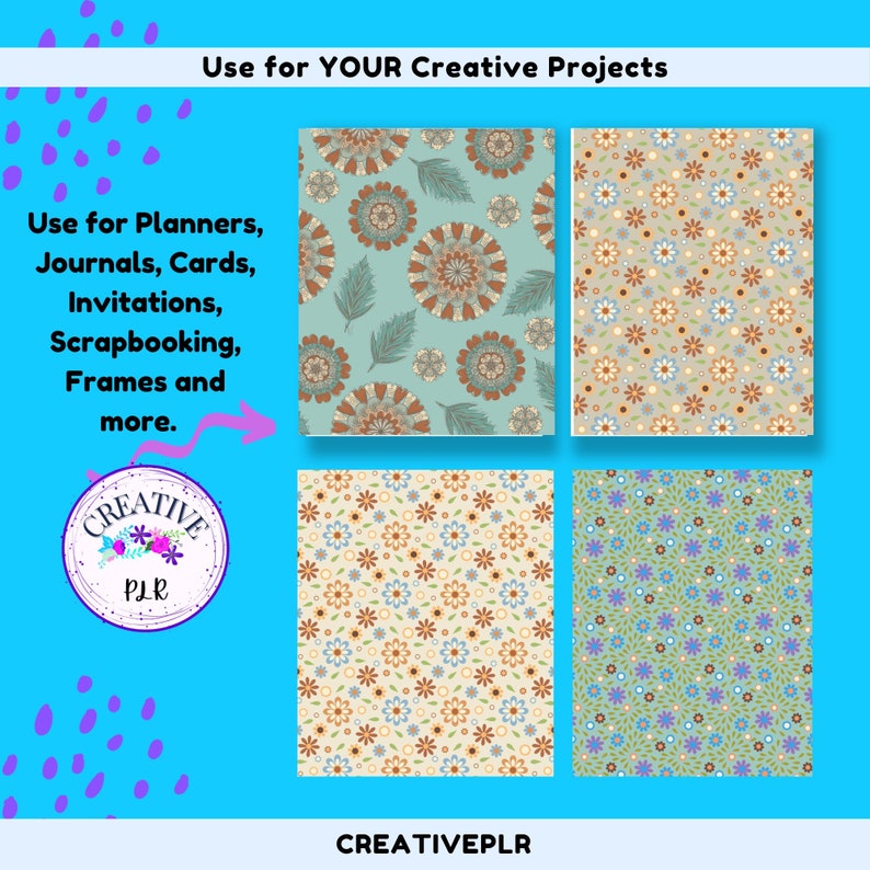 Wild Flowers Digital Papers Pack |20 High Quality Backgrounds ...