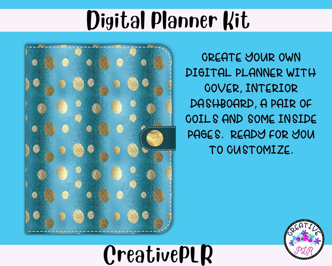 Blue Foil Digital Planner Cover Kit PLUS Digital Notebook Covers - Etsy