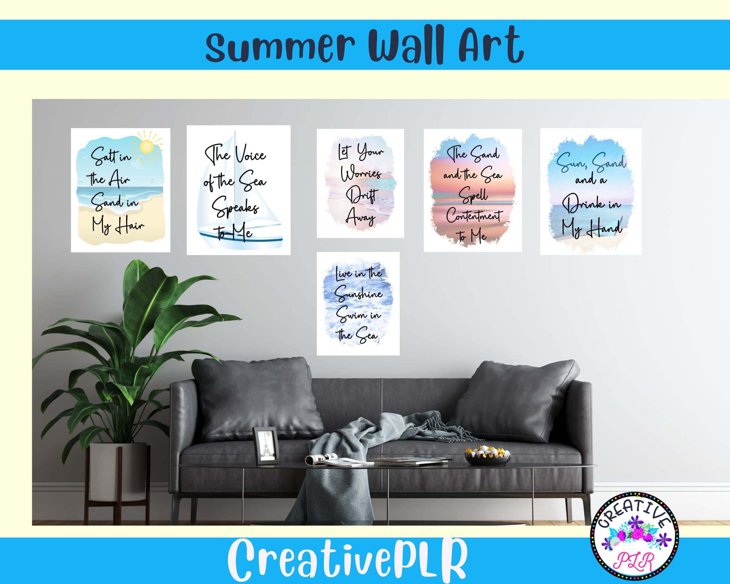 Summer Wall Art Bundle | Printable Wall Art | Decorative Wall Art ...