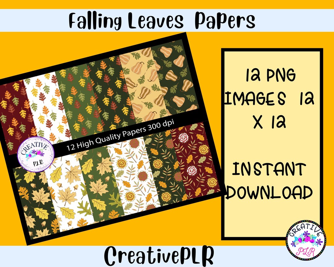 Falling Leaves Digital Paper Pack |12 High Quality Backgrounds | Autumn ...