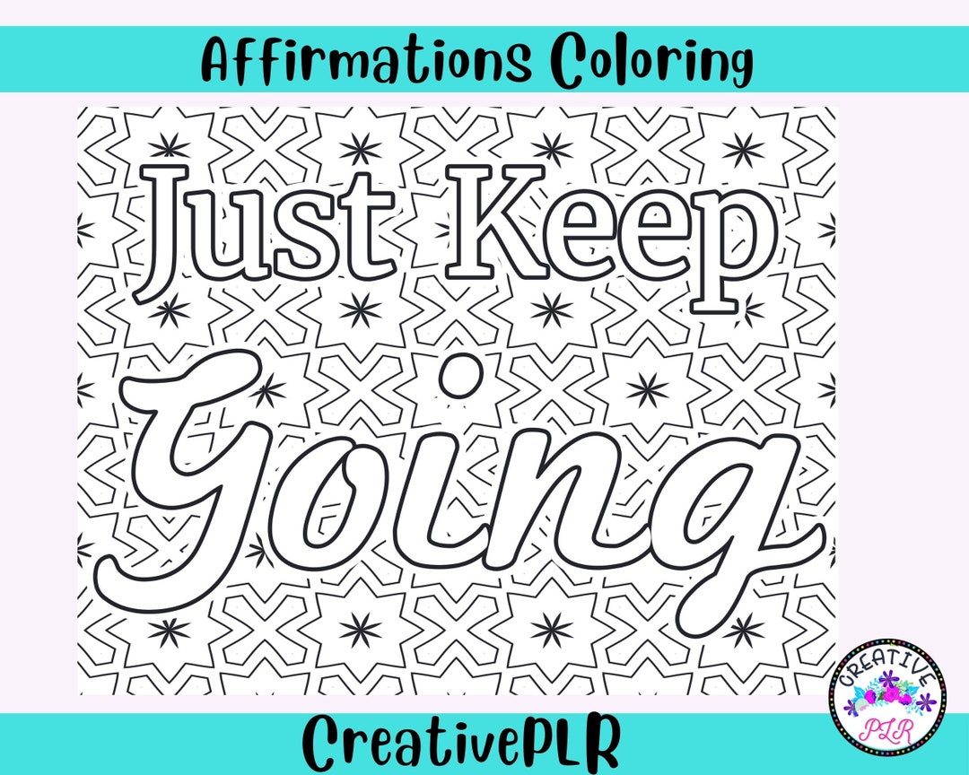 Affirmations Coloring Pages Vol1 | 5 Printable Coloring Pages | Instant ...