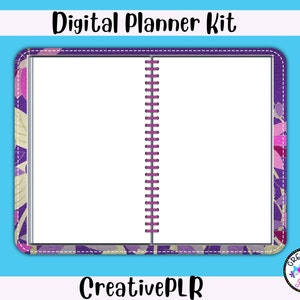 Purple Garden Digital Planner Cover Kit PLUS Digital Notebook Covers - Etsy