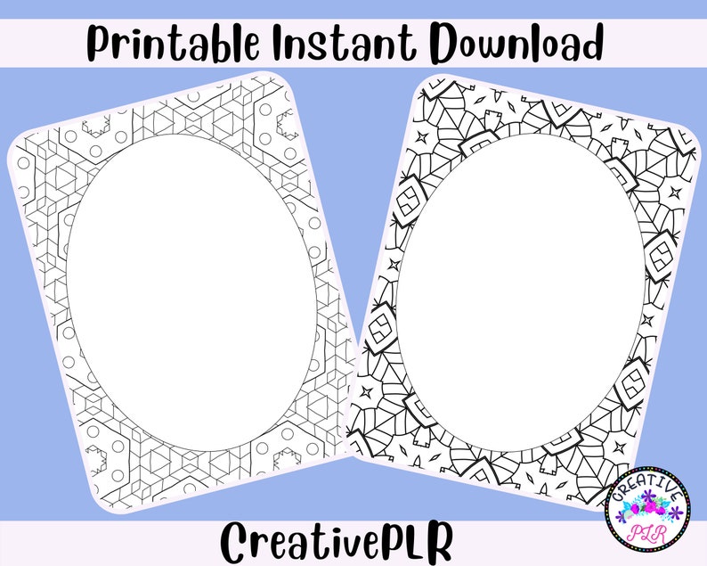 Oval Frame Coloring Pages | 10 Printable Coloring Pages | Instant ...