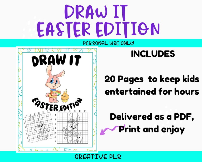 Draw IT Easter Edition 20 Printable Drawing Pages Instant Download - Etsy