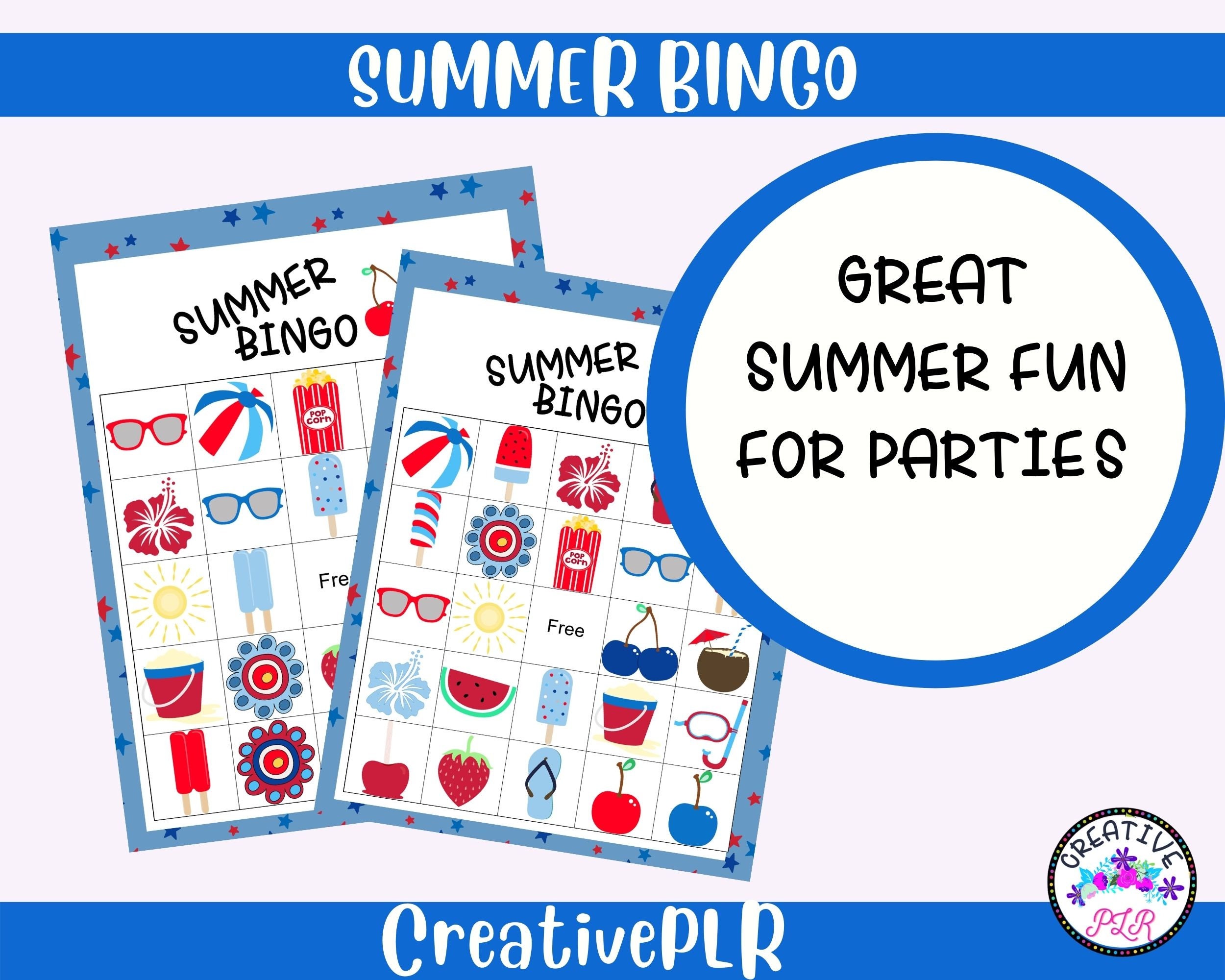 Summer Bingo Cards | 30 Picture Bingo Cards| - Etsy