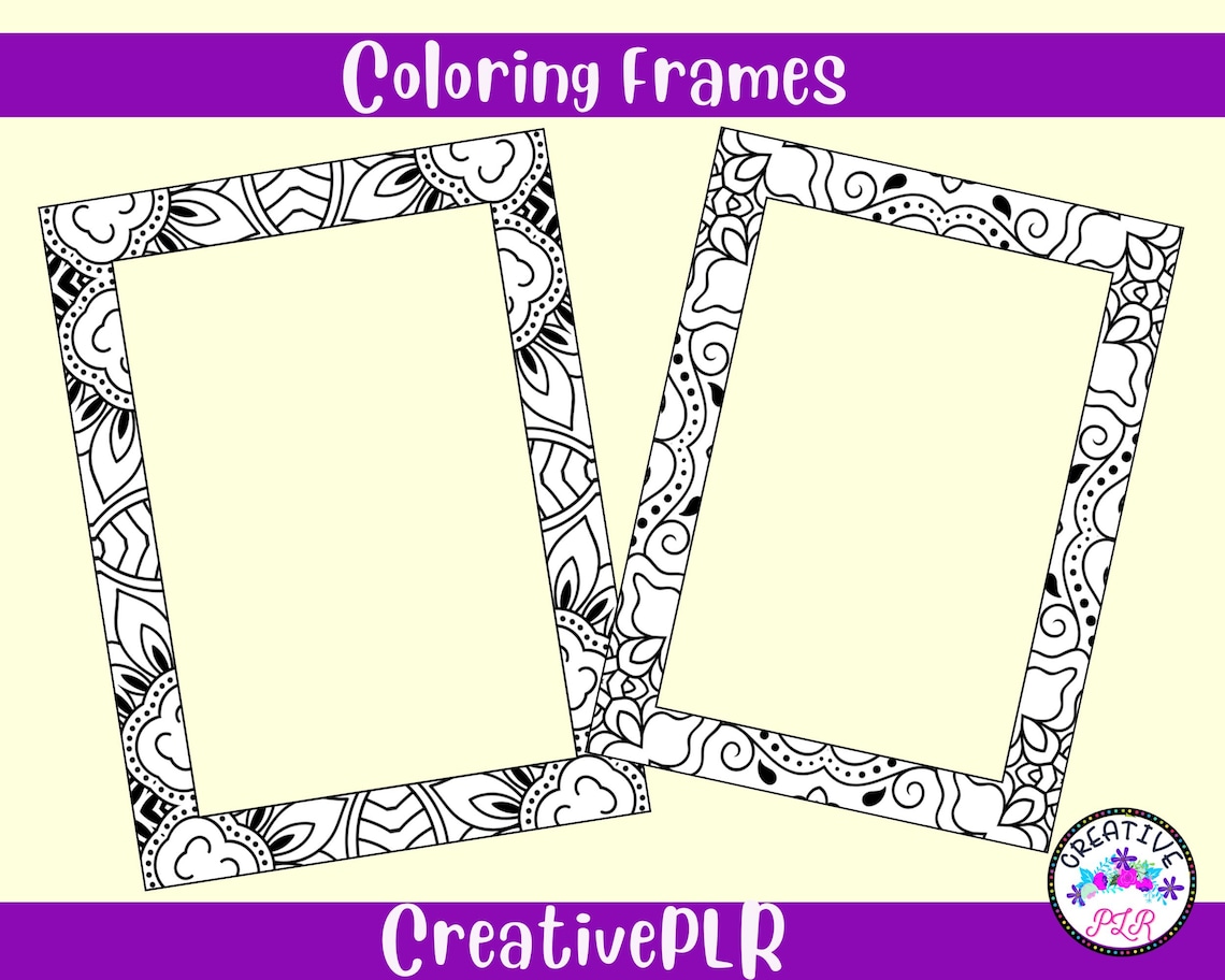 Coloring Frames Pack 1 15 Printable Coloring Pages - Etsy
