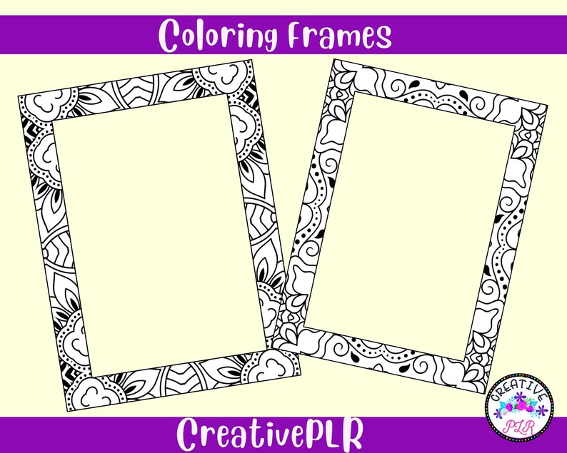Coloring Frames Pack 1 | 15 Printable Coloring Pages | Coloring Pages ...