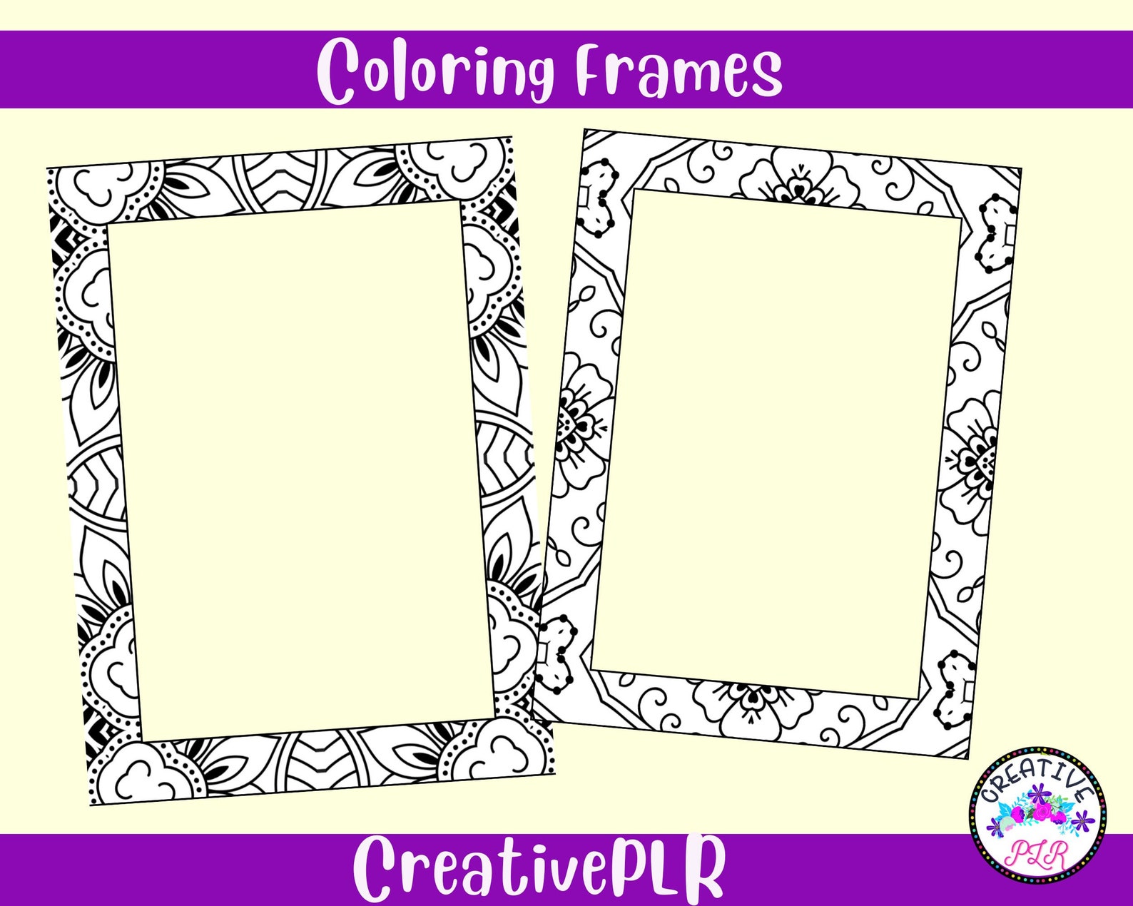 Coloring Frames Pack 1 | 15 Printable Coloring Pages | Coloring Pages ...