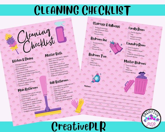 Cleaning Checklist - Etsy