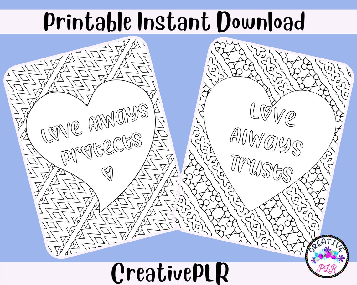 Love Quotes Coloring Pages | 10 Printable Coloring Pages | Instant ...