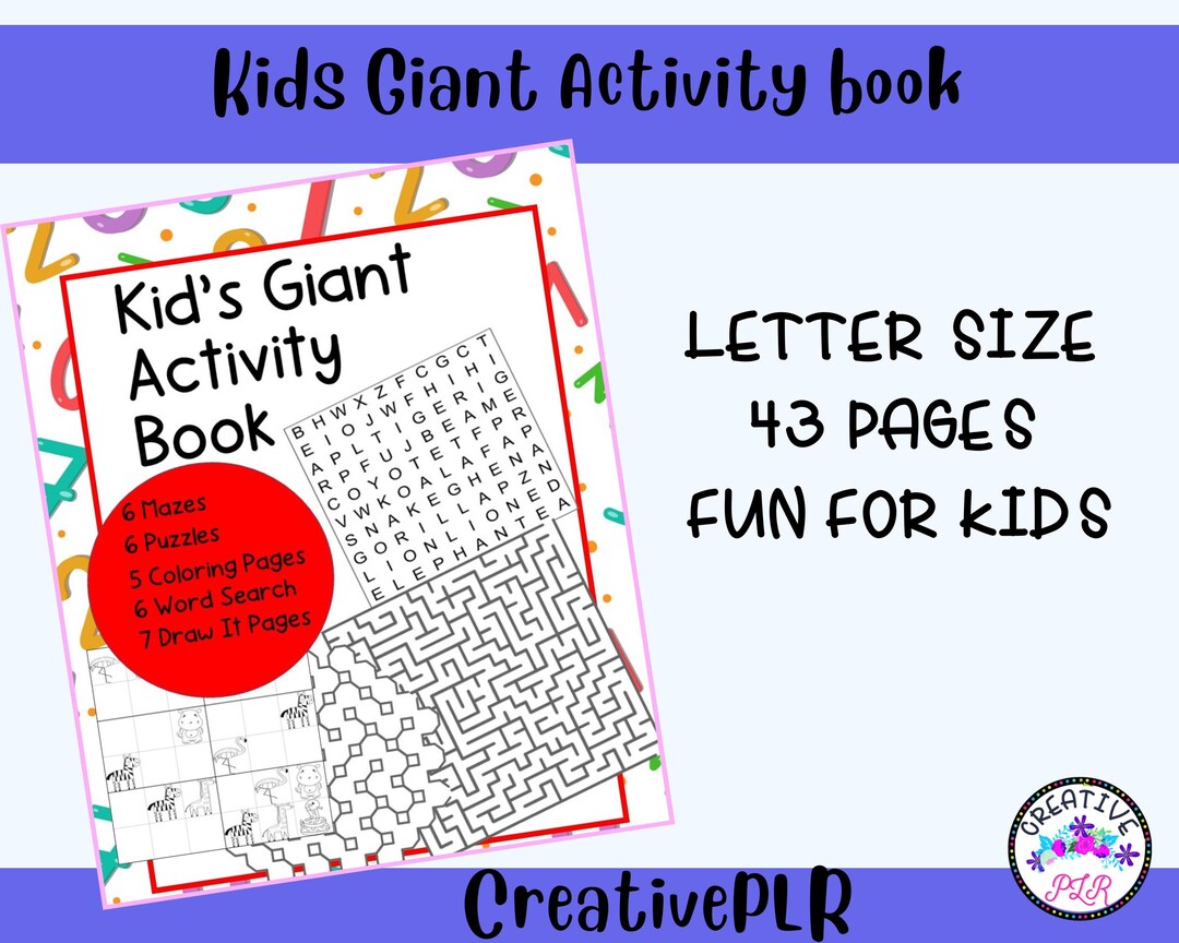 Kid's Giant Activity Book | Kid's Coloring | Kid's Puzzles | Kid's ...