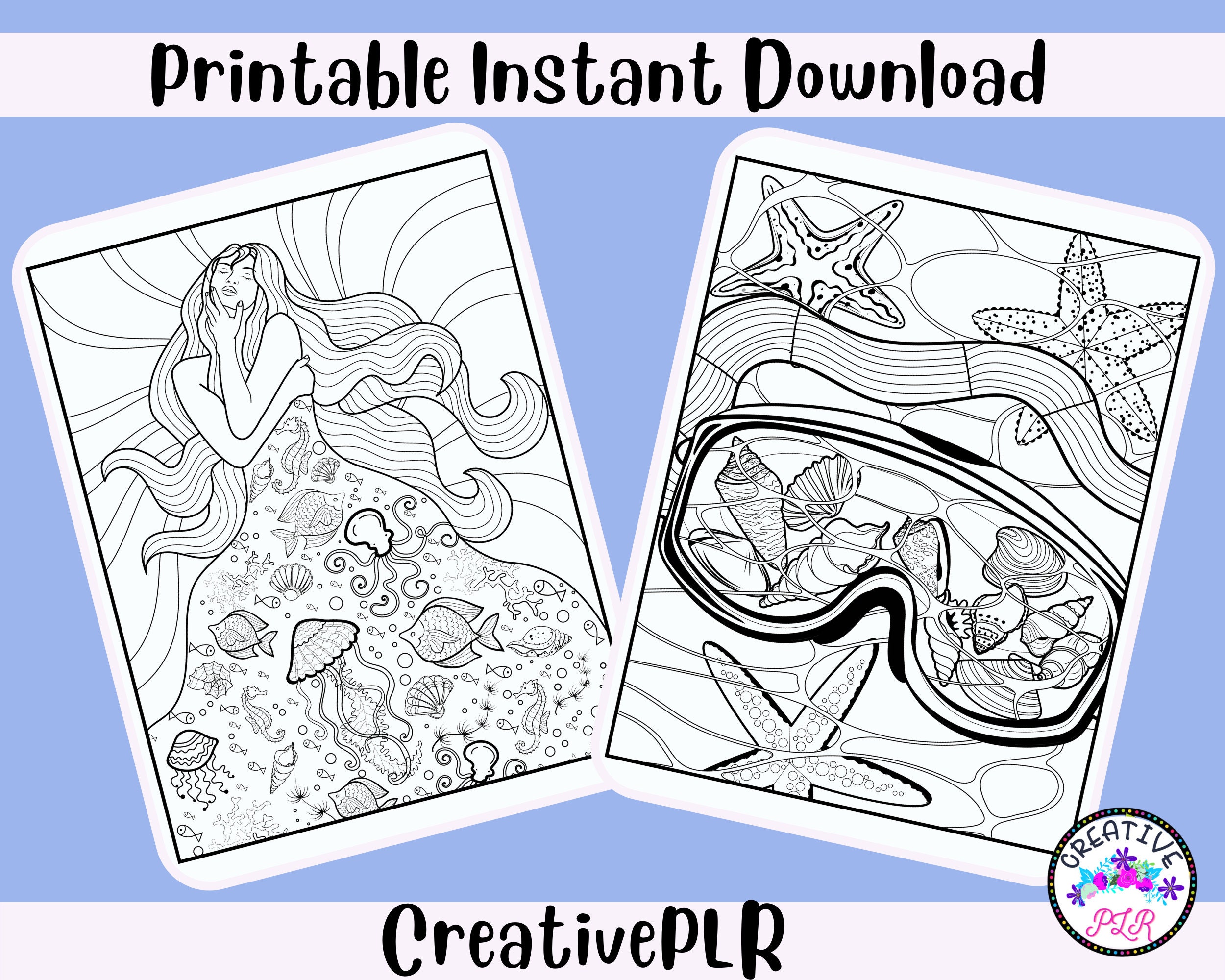 Seashells Coloring Pages | 10 Printable Coloring Pages | Instant ...
