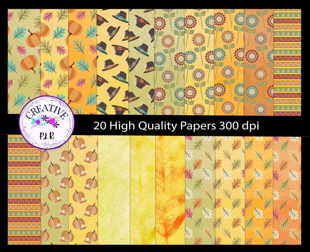 Thanksgiving Fun Digital Paper Pack |20 High Quality Backgrounds ...