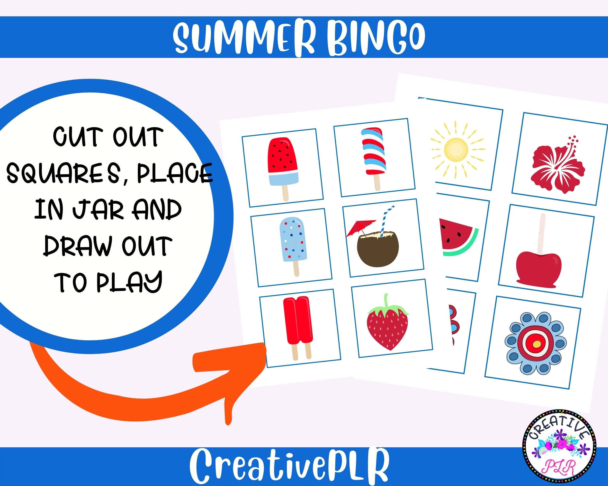 Summer Bingo Cards | 30 Picture Bingo Cards| - Etsy