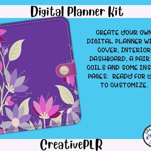 Purple Garden Digital Planner Cover Kit PLUS Digital Notebook Covers - Etsy