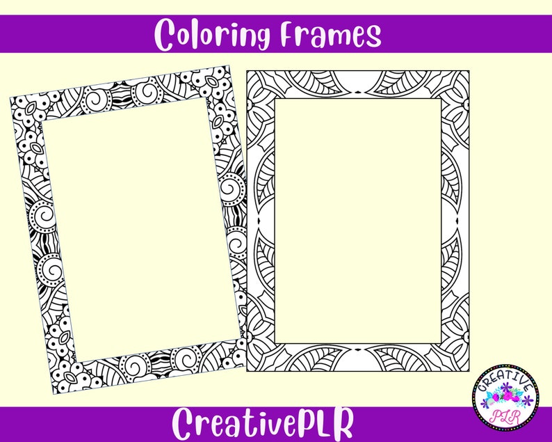 Coloring Frames Pack 1 | 15 Printable Coloring Pages | Coloring Pages ...