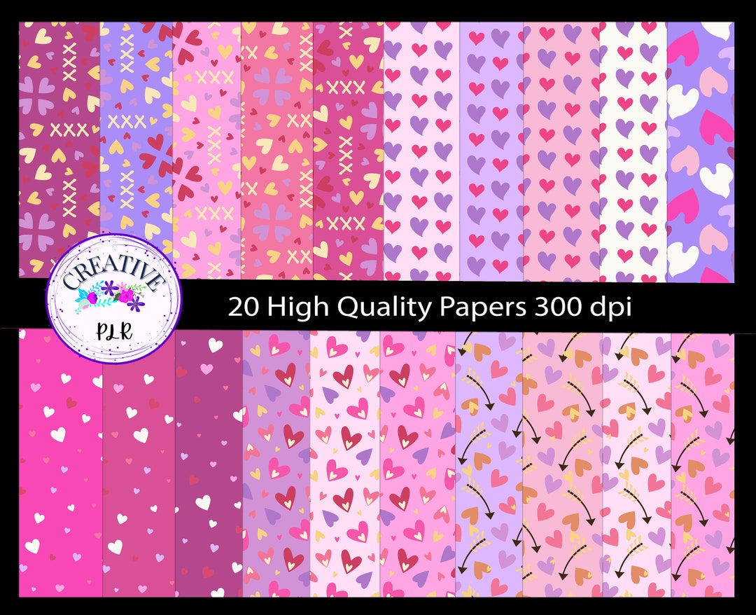 Sweet Valentine Digital Paper Pack |20 High Quality Backgrounds ...