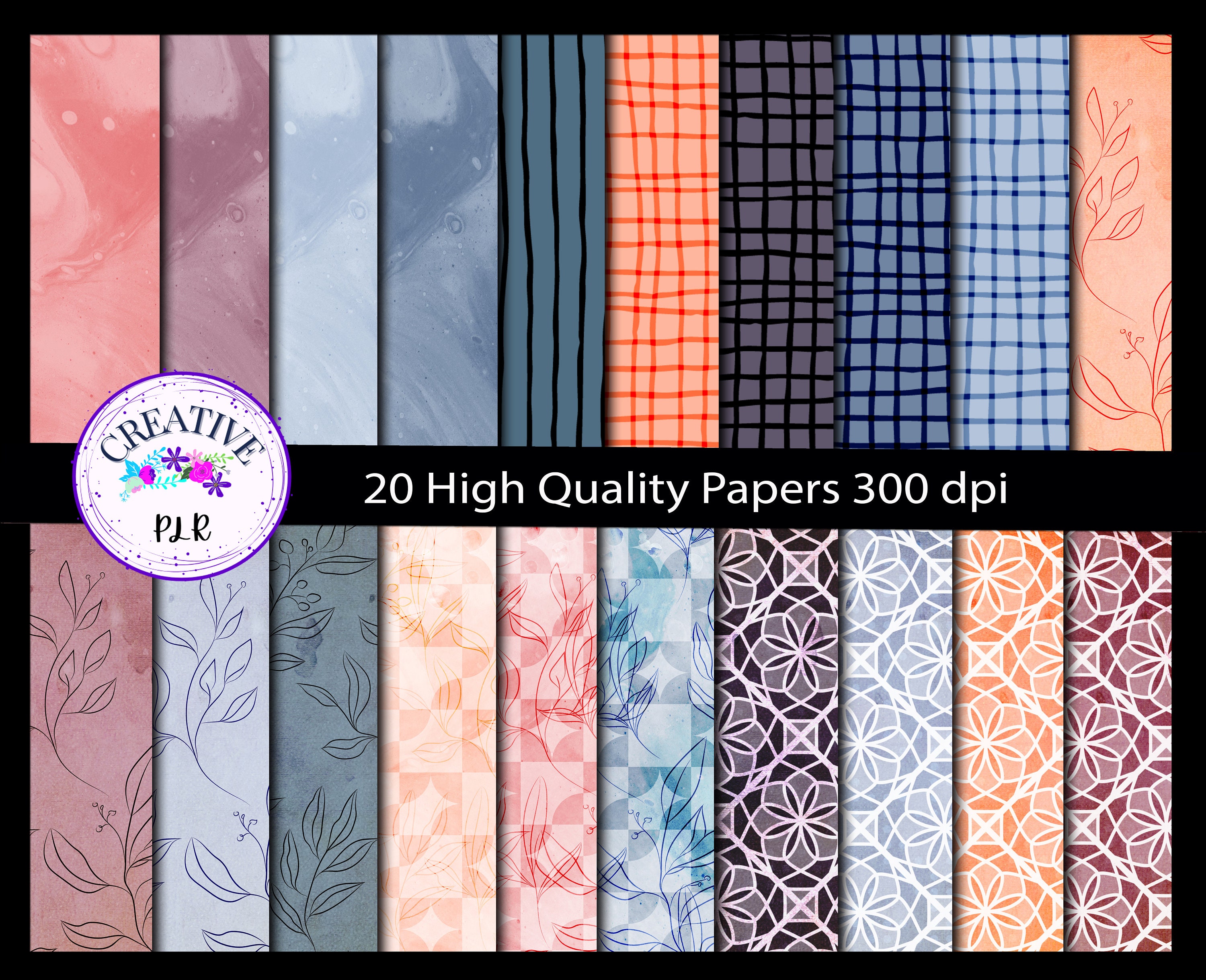 Sunset Colors Digital Paper Pack 20 High Quality Backgrounds | Etsy
